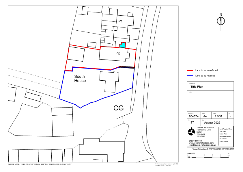 Land Registry Compliant Transfer Plans - Towers Richardson